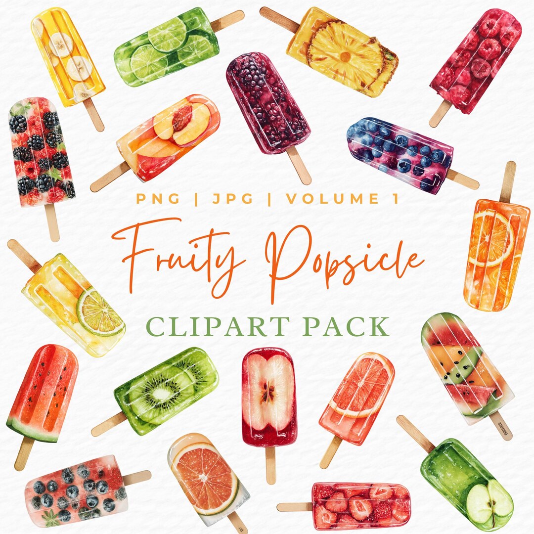 Popsicle Stick Clipart, 44 Watercolor Craft Supplies for Kids, Fun ...