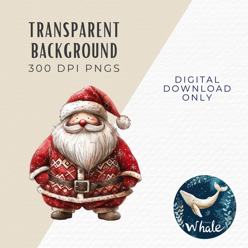 Scandi Santa Clipart Bundle Watercolor Scandinavian Gnome Christmas ...