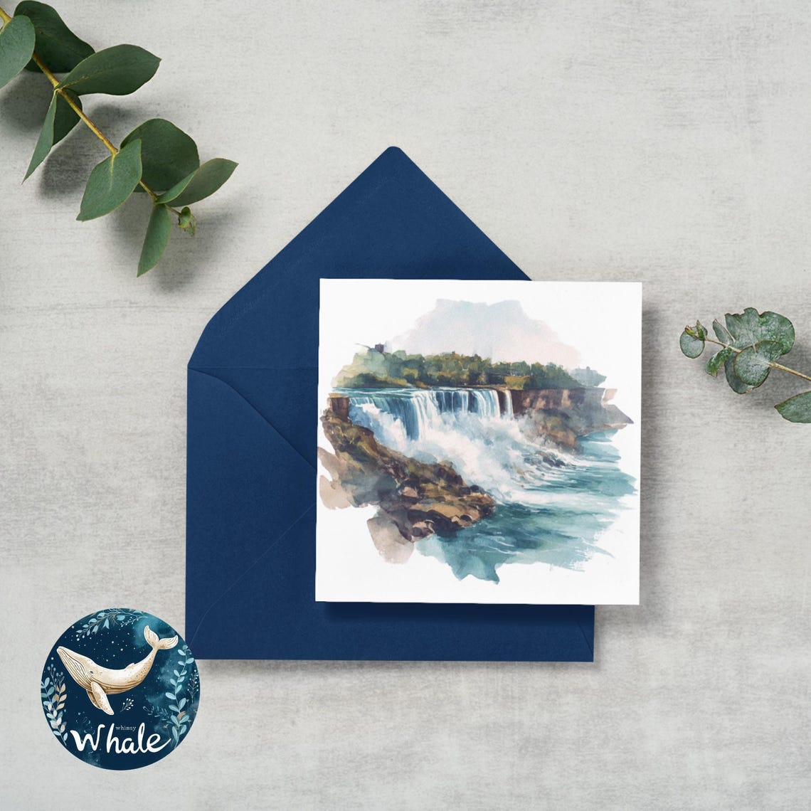 Watercolor Niagara Falls Clipart: Printable Nature Art (digital ...