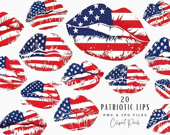 Fourth of July Png Patriotic Lips Png Files for Sublimation American ...