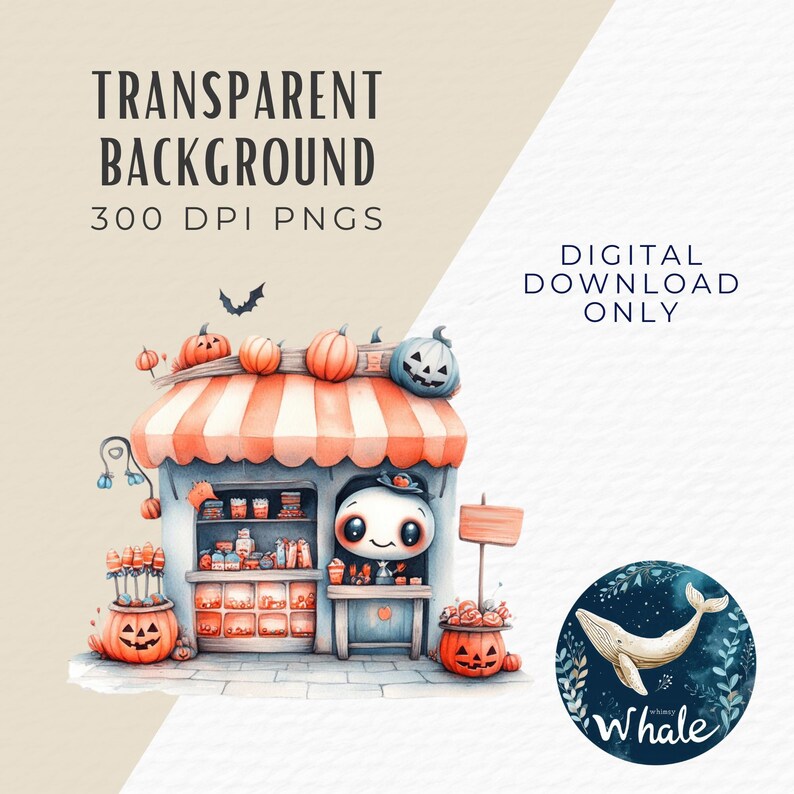Halloween Candy Shop Clipart Digital Download 20 Cute Halloween Fall ...