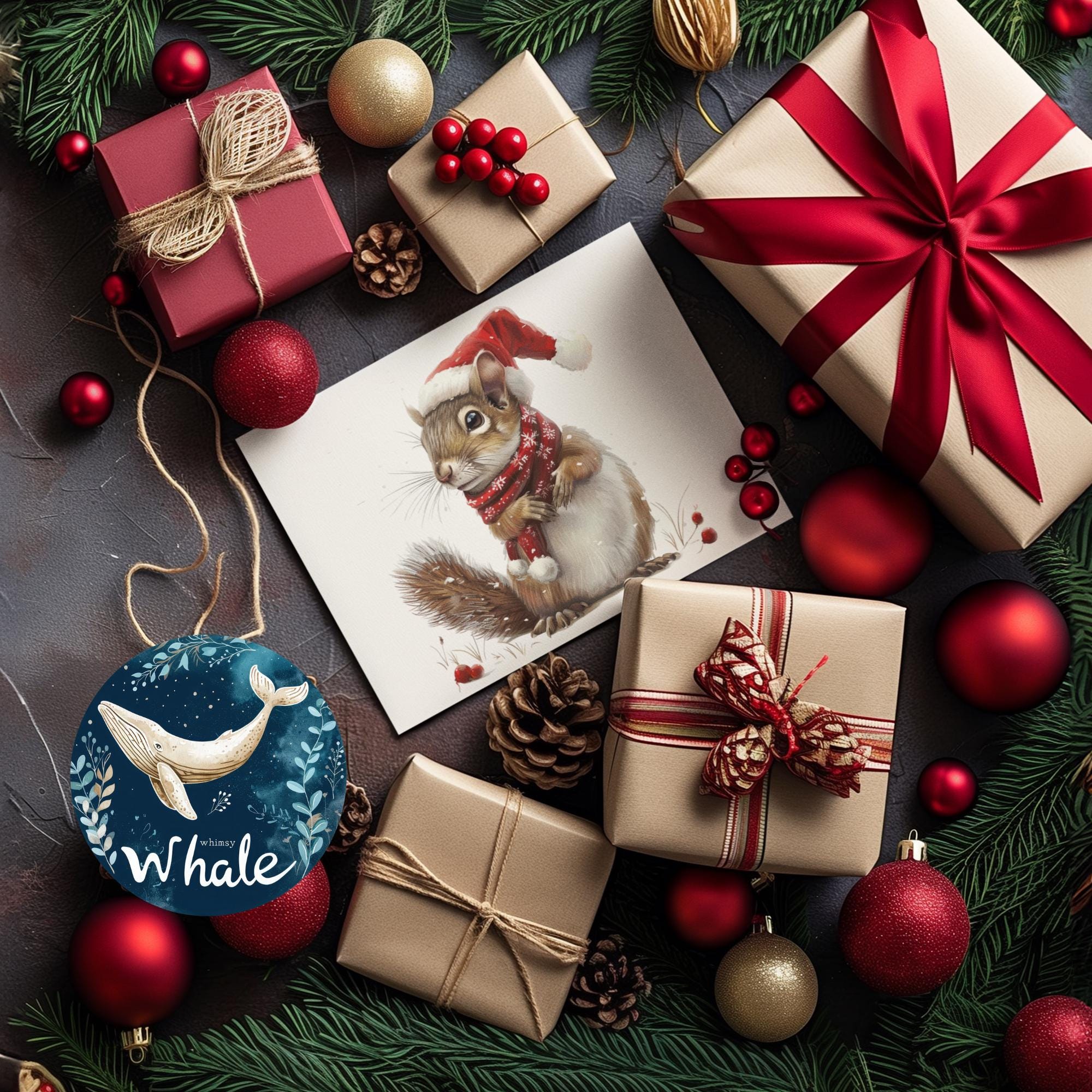 Christmas Squirrel Clipart Bundle | Watercolor Winter Holiday Cute ...