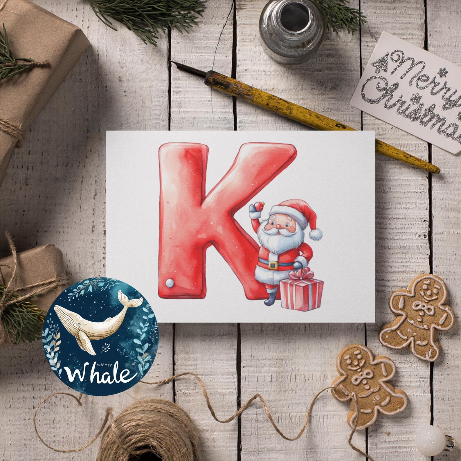 Christmas Alphabet and Numbers Clipart, 36 Watercolor Red Christmas ...