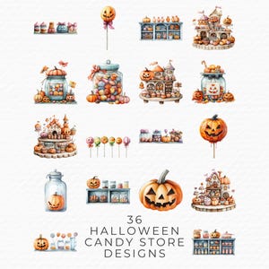 Halloween Candy Shop Clipart, Digital Download, 36 Halloween Fall Candy ...