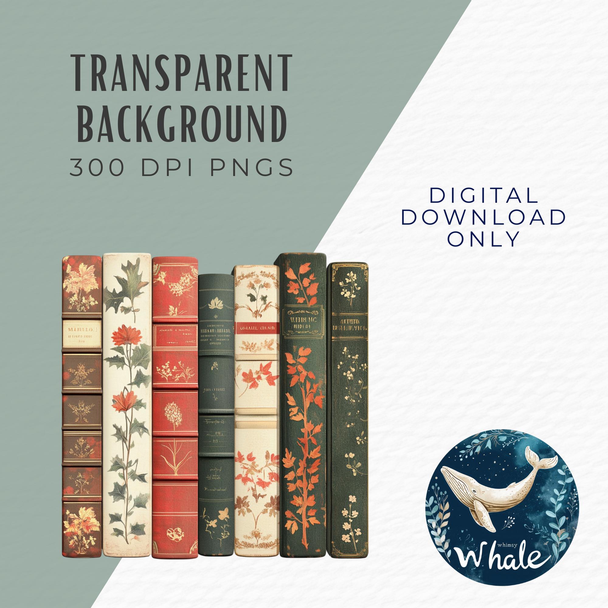 30 Book Spine Clipart Bundle | Vintage Ornate Fall Book Spines Clipart ...