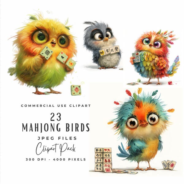 Bird Mahjong Tiles - Etsy