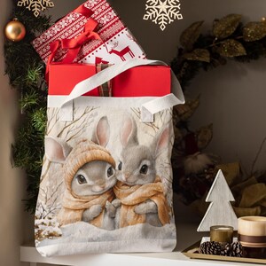 Winter Rabbit Clipart Bundle, 12 Cute Whimsical Watercolor Christmas ...