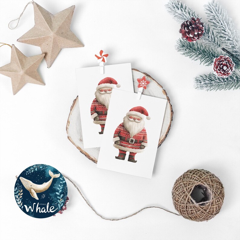 Scandi Santa Clipart Bundle Watercolor Scandinavian Gnome Christmas ...