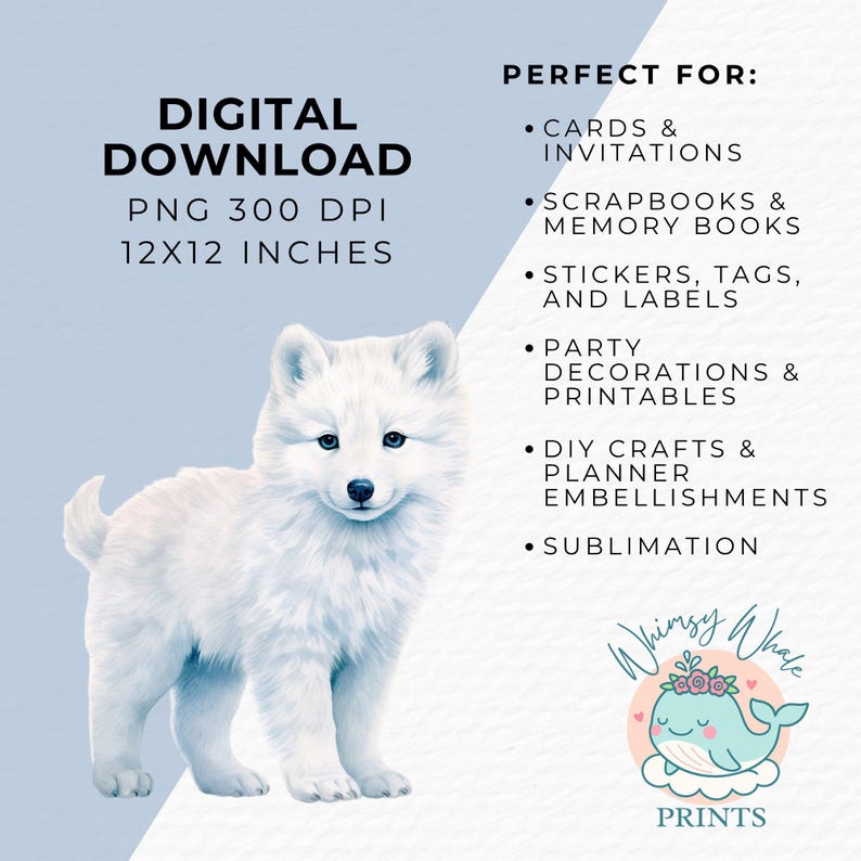 Watercolor Arctic Animal Clipart: Blue & White Polar Bear, Penguin, Owl ...