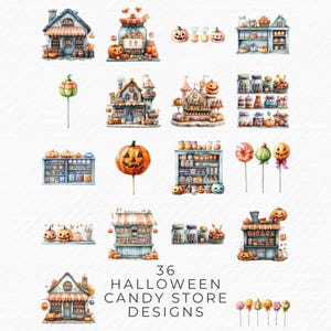 Halloween Candy Shop Clipart, Digital Download, 36 Halloween Fall Candy ...