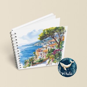 Italy Coastal Watercolor Clipart, 16 Watercolor Mediterranean Vacation ...