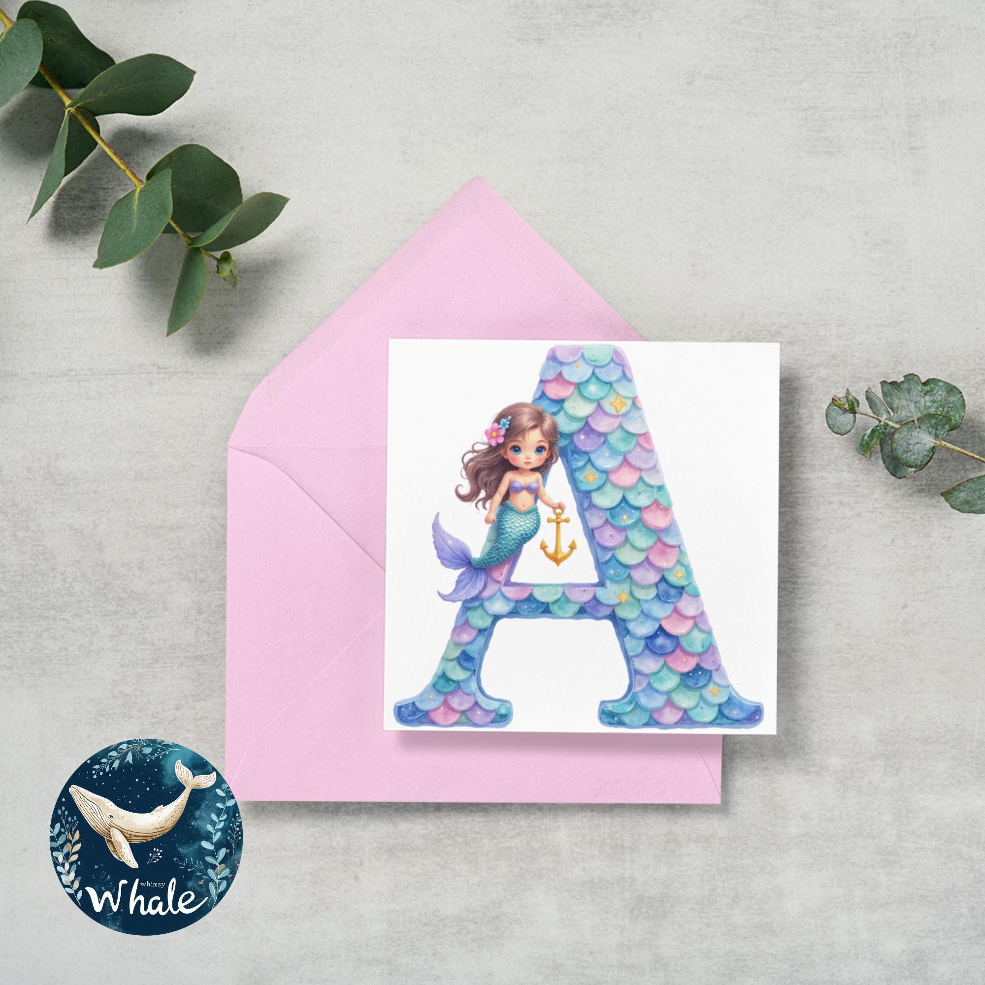 Watercolor Mermaid Alphabet Clipart: Under the Sea Letters & Numbers ...
