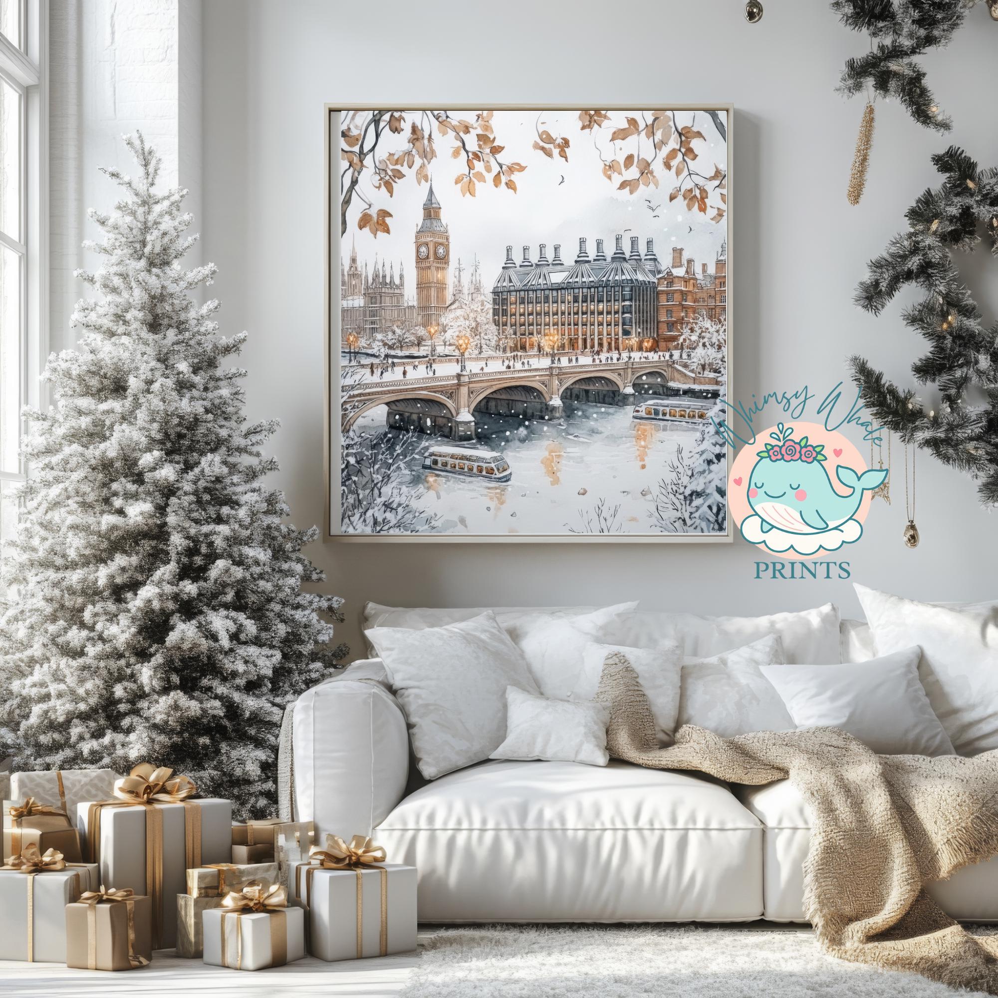 Clipart Winter in London | Watercolour Winter Wonderland Christmas in ...