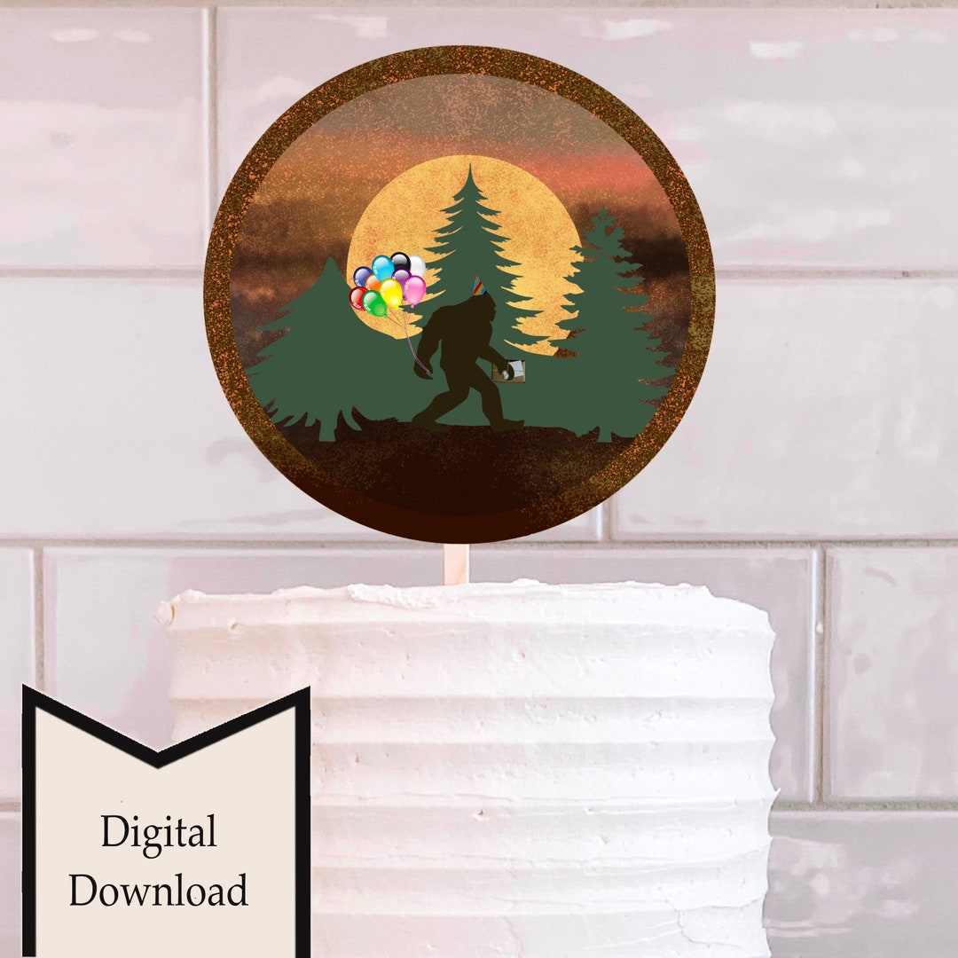 Big Foot Sasquatch Party Animal Digital Downloadable Image for Cake ...