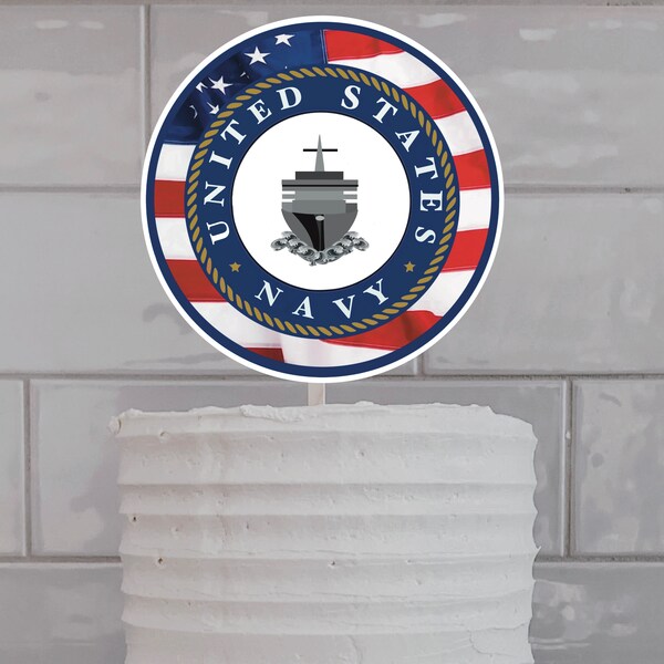 Navy Cake Topper - Etsy
