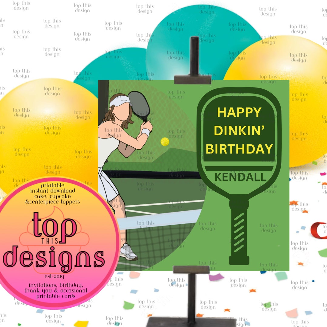Printable Pickleball Birthday Card/female Playereditable Card/canva ...