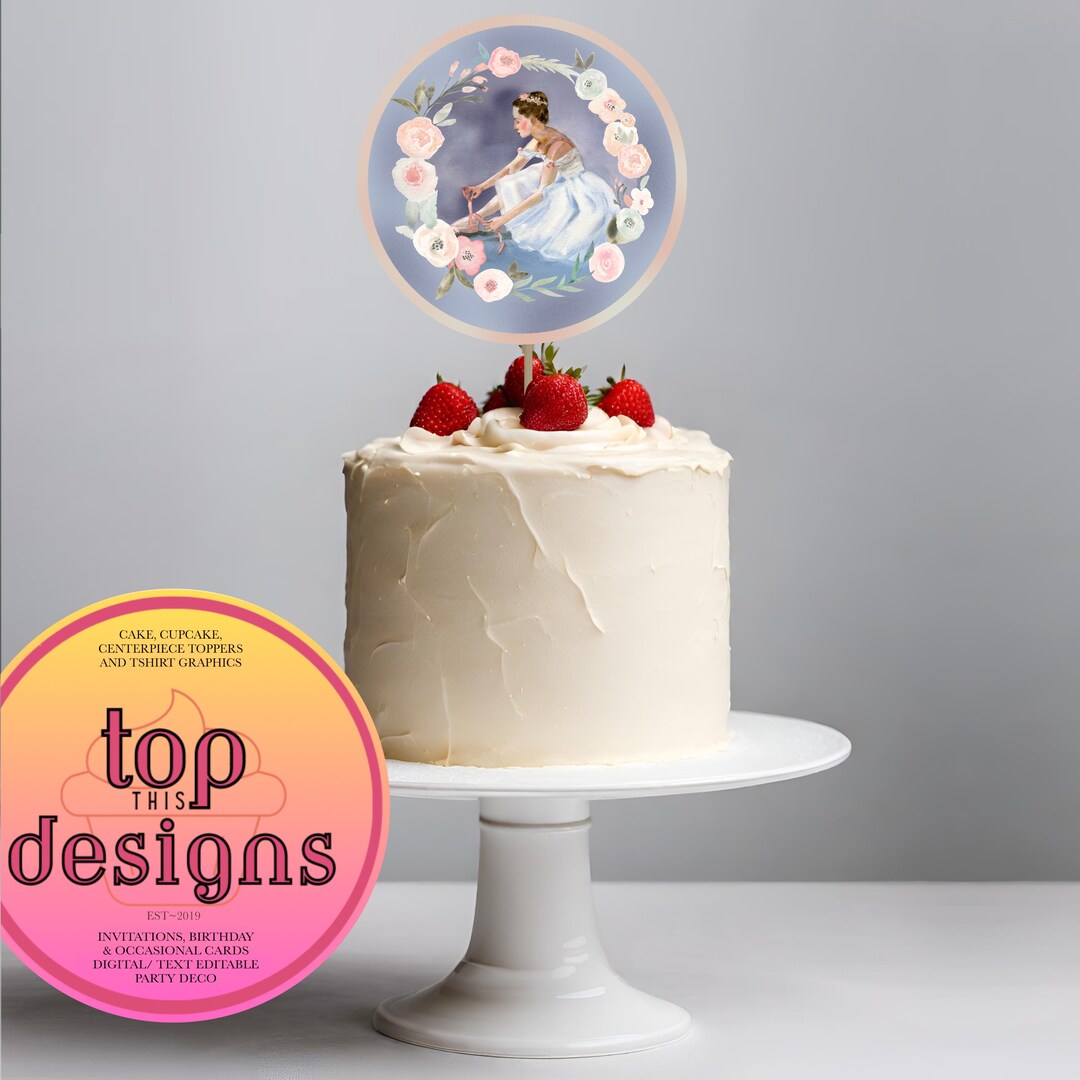 Printable Beautiful Ballerina Blues Decorations for Cakes, Cupcakes ...