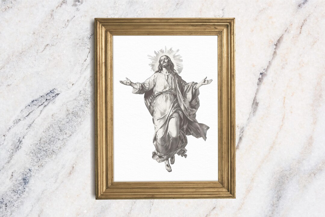Jesus Christ Art Print, Lord & Savior Wall Art, Christian Art Neutral ...