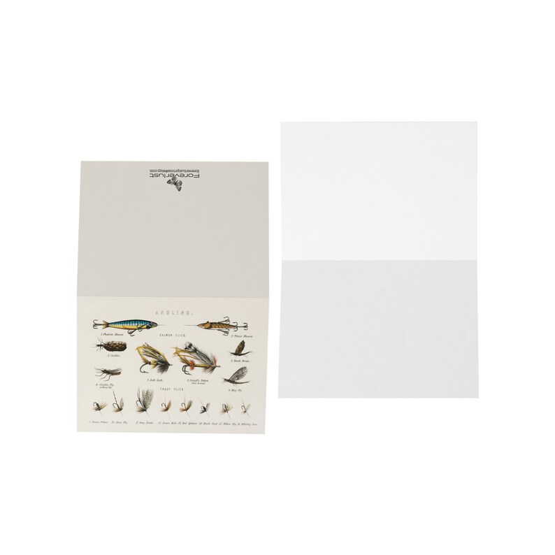 Fishing Note Cards, 10 Piece Pack Set, Fishing Lures Blank Cards ...