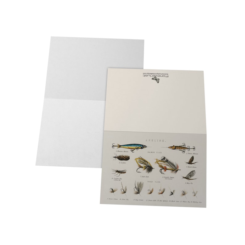 Fishing Note Cards, 10 Piece Pack Set, Fishing Lures Blank Cards ...