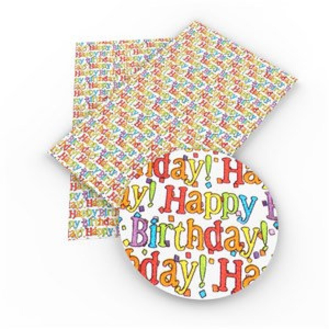 Happy Birthday Vinyl Leather Sheet for Bows Earrings Applique - Etsy