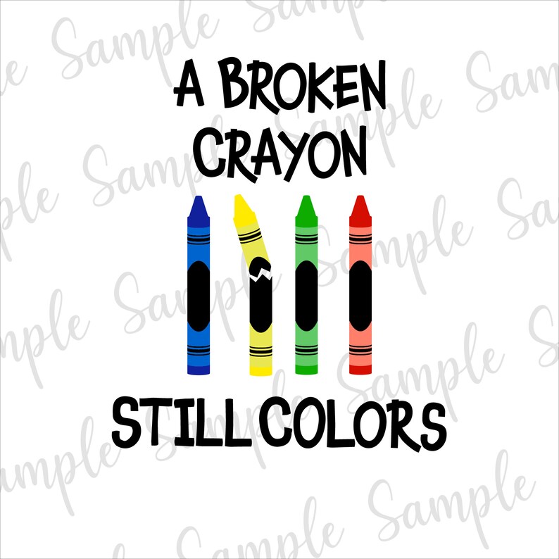 Broken Crayon SVG - Etsy