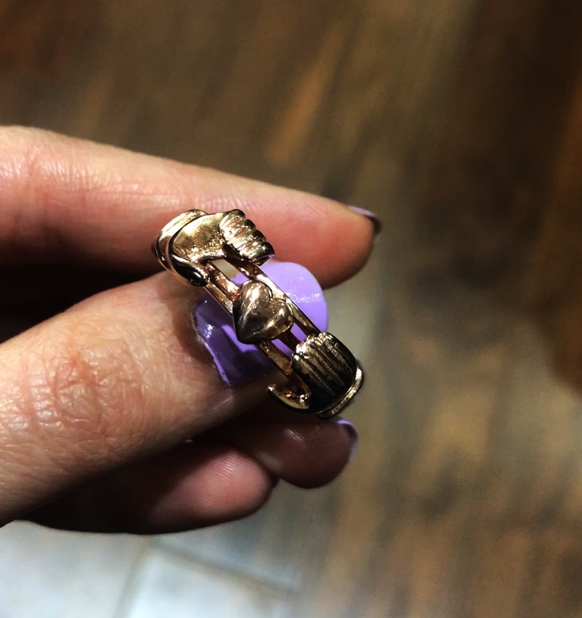 Gimmel Ring Fede Ring Heart & Hands Ring Claddagh Ring | Etsy
