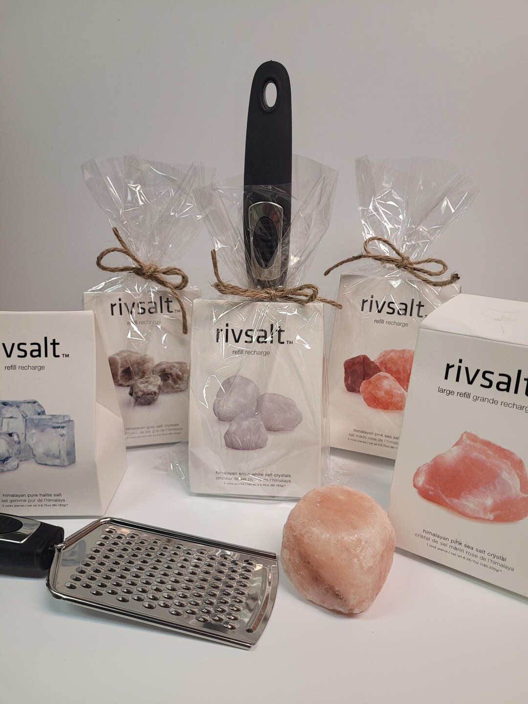 Rivsalt Himalayan Salt Crystal Gift Bag – With Optional Grater - Etsy