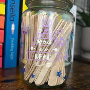 Books to Be Read and Tracker Glass Jars With Gold Lid - Etsy