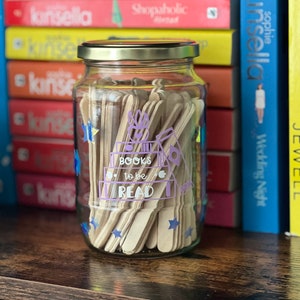 Books to Be Read and Tracker Glass Jars With Gold Lid - Etsy