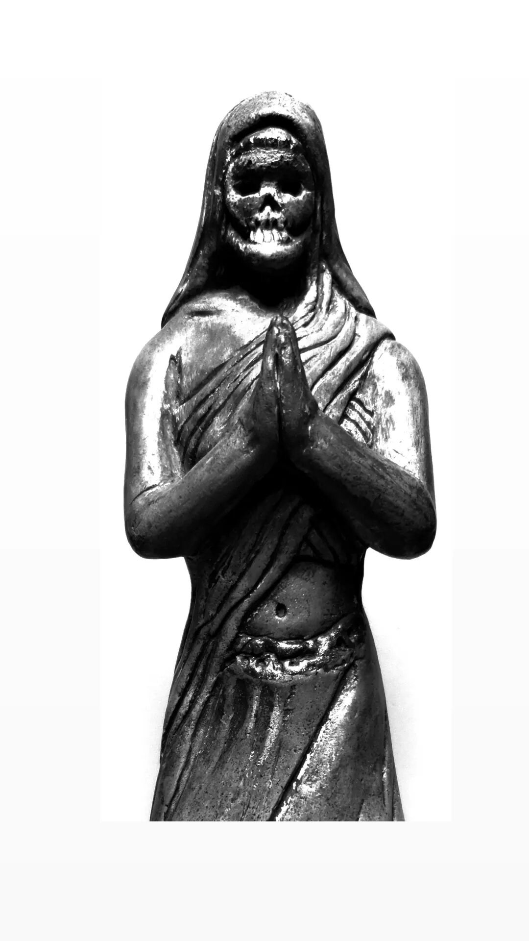 Day of the Dead Prayer Figure. Santa Muerte Chalkware Figurine. Sacred ...