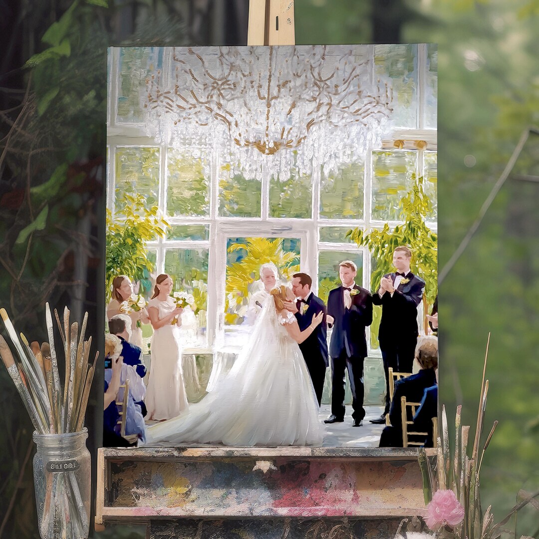 Wedding Oil Painting From Photo, Custom Portrait Painting, Custom ...