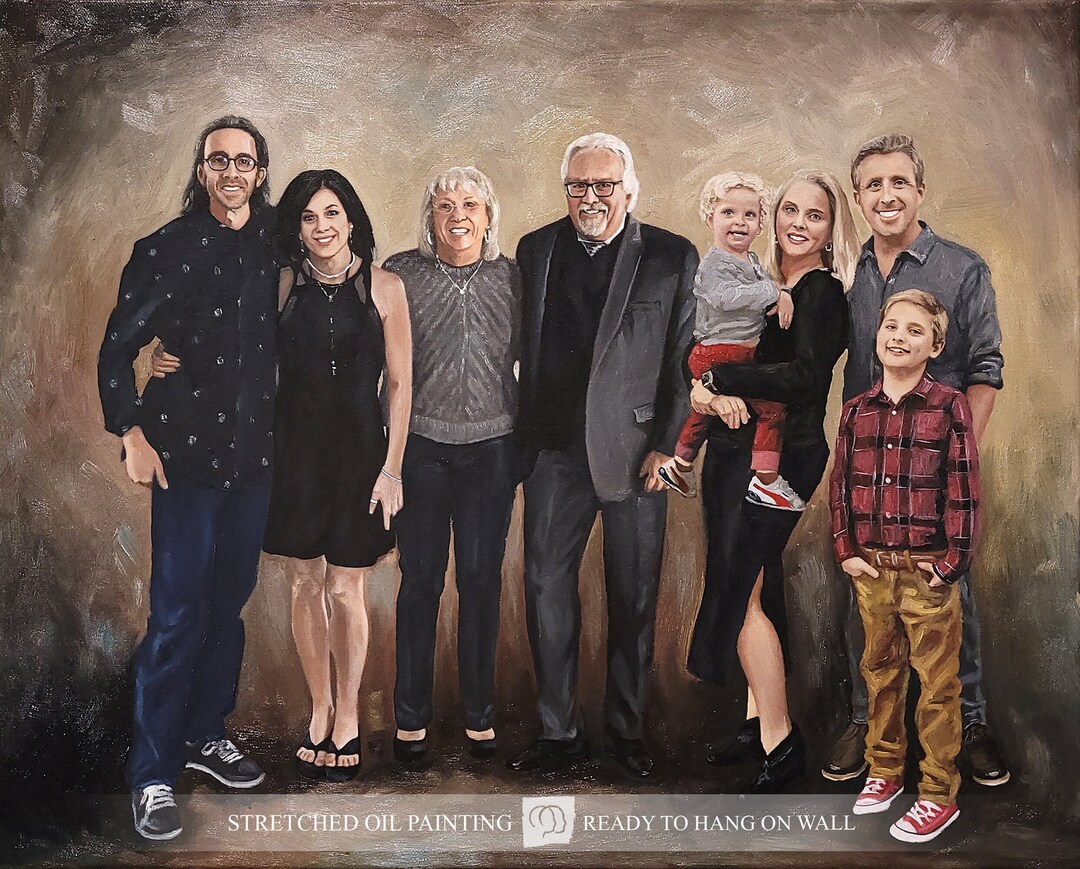 Commission Family Oil Portrait Painting From Photo, Custom Oil Portrait ...