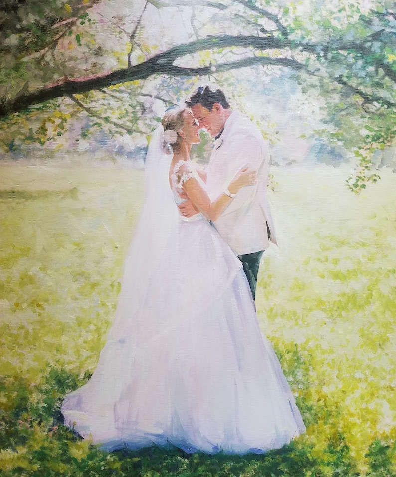 Commission Wedding Oil Portrait Painting From Photo Custom | Etsy