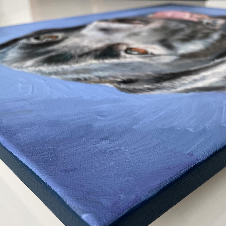 Custom Dog Portrait From Photo, Hand Painted Oil Portrait Painting on ...