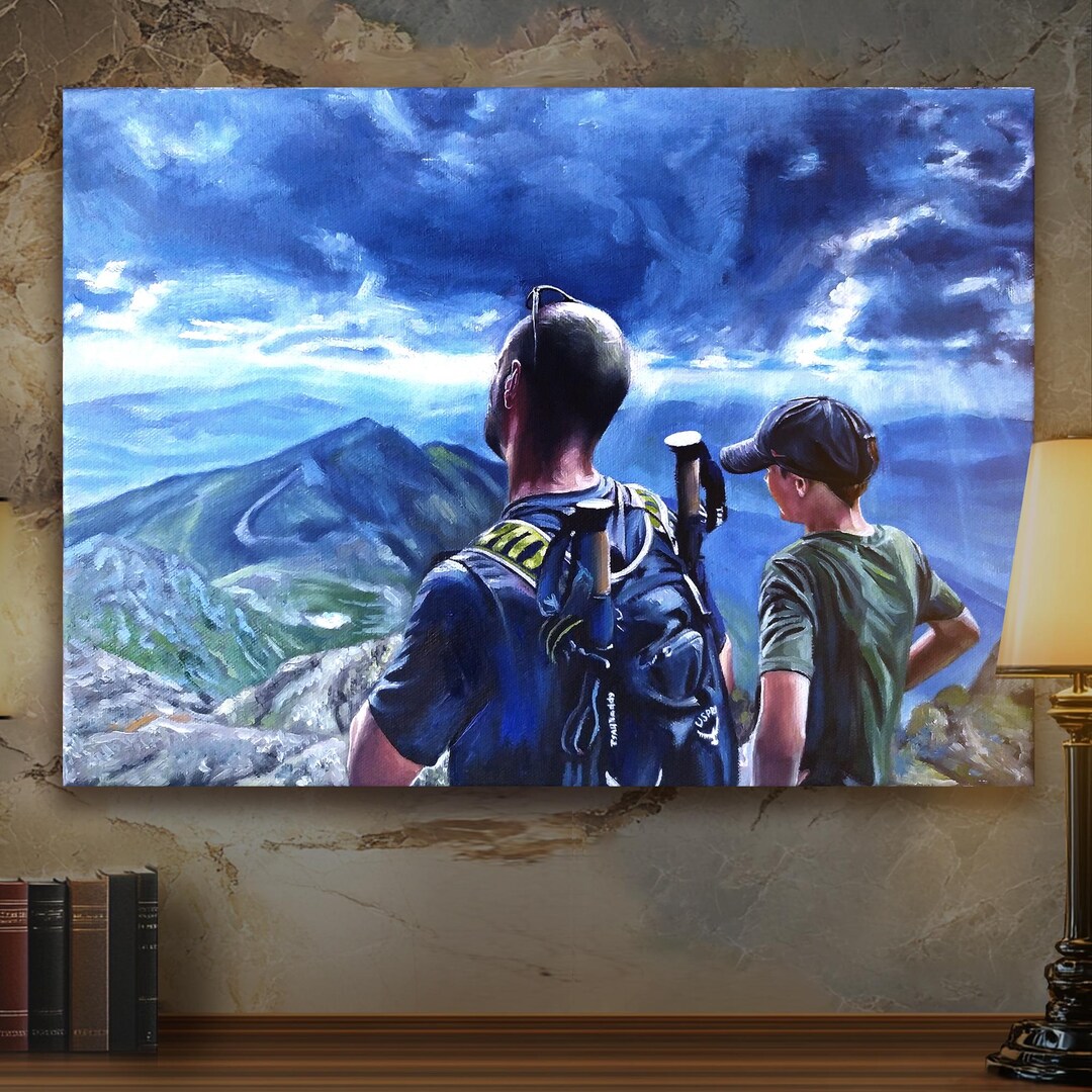 Custom Father Oil Painting on Canvas From Photo, Commission Loss of ...