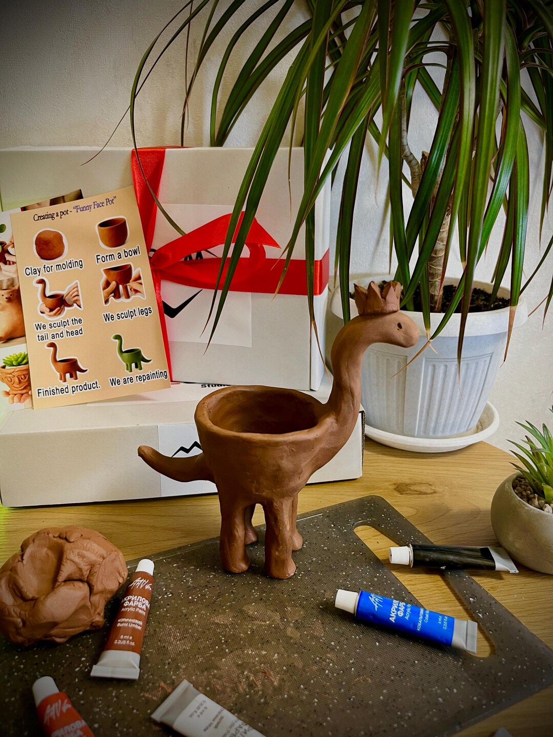 DIY Clay Pot Making Kit – Sculpting Gift Box With Tools - Etsy