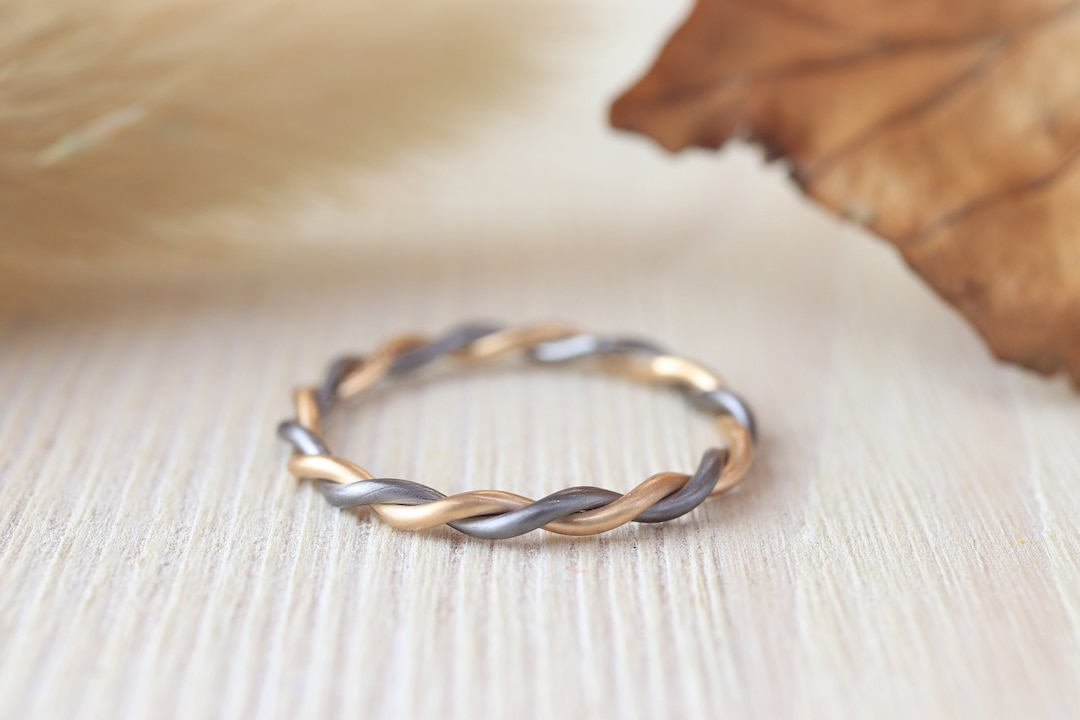 Verlobungsring " Ivy " Bicolor, Tantal mit Rosegold, Tantalum schmal ...