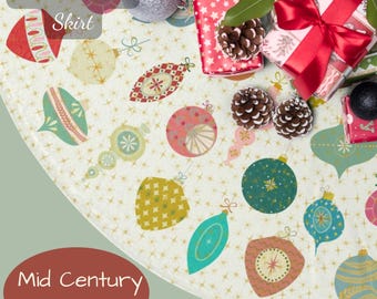 Vintage Mid Century Modern Christmas Tree Skirt Tablecloth Centerpiece ...