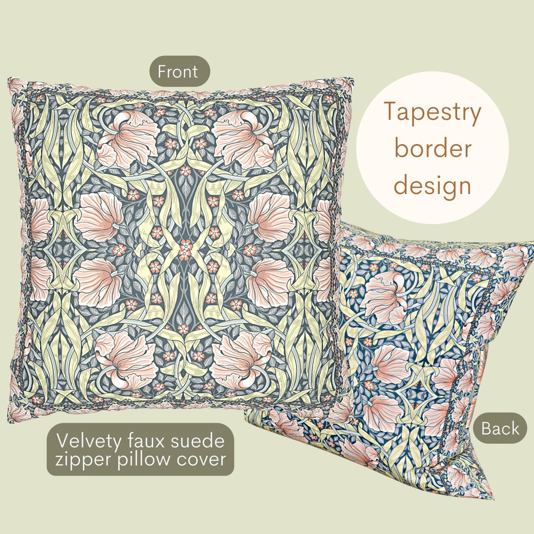 Pimpernel William Morris Tapestry Style Pillow Cover, Green Pink Grey ...