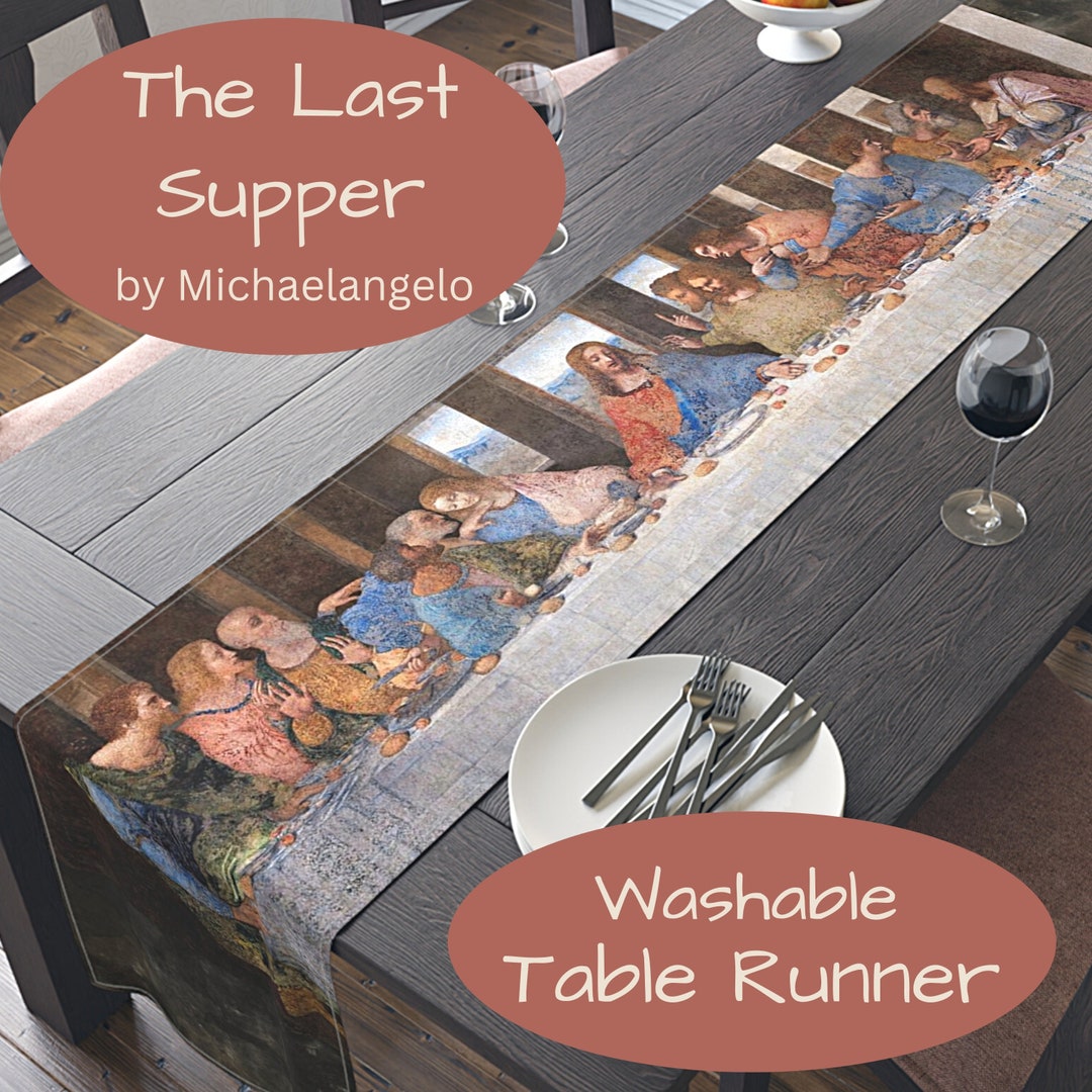 Michelangelo Table Runner, the Last Supper Painting, 72 or 90 Inches ...