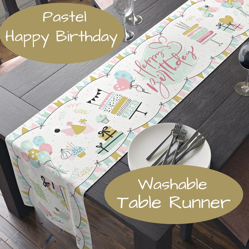 Birthday Table Runner - Etsy