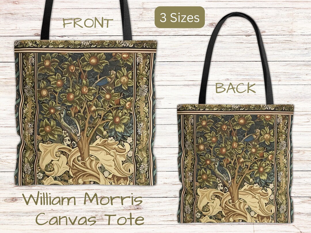 William Morris Tote Bag Woodpecker Design Made in USA 3 - Etsy
