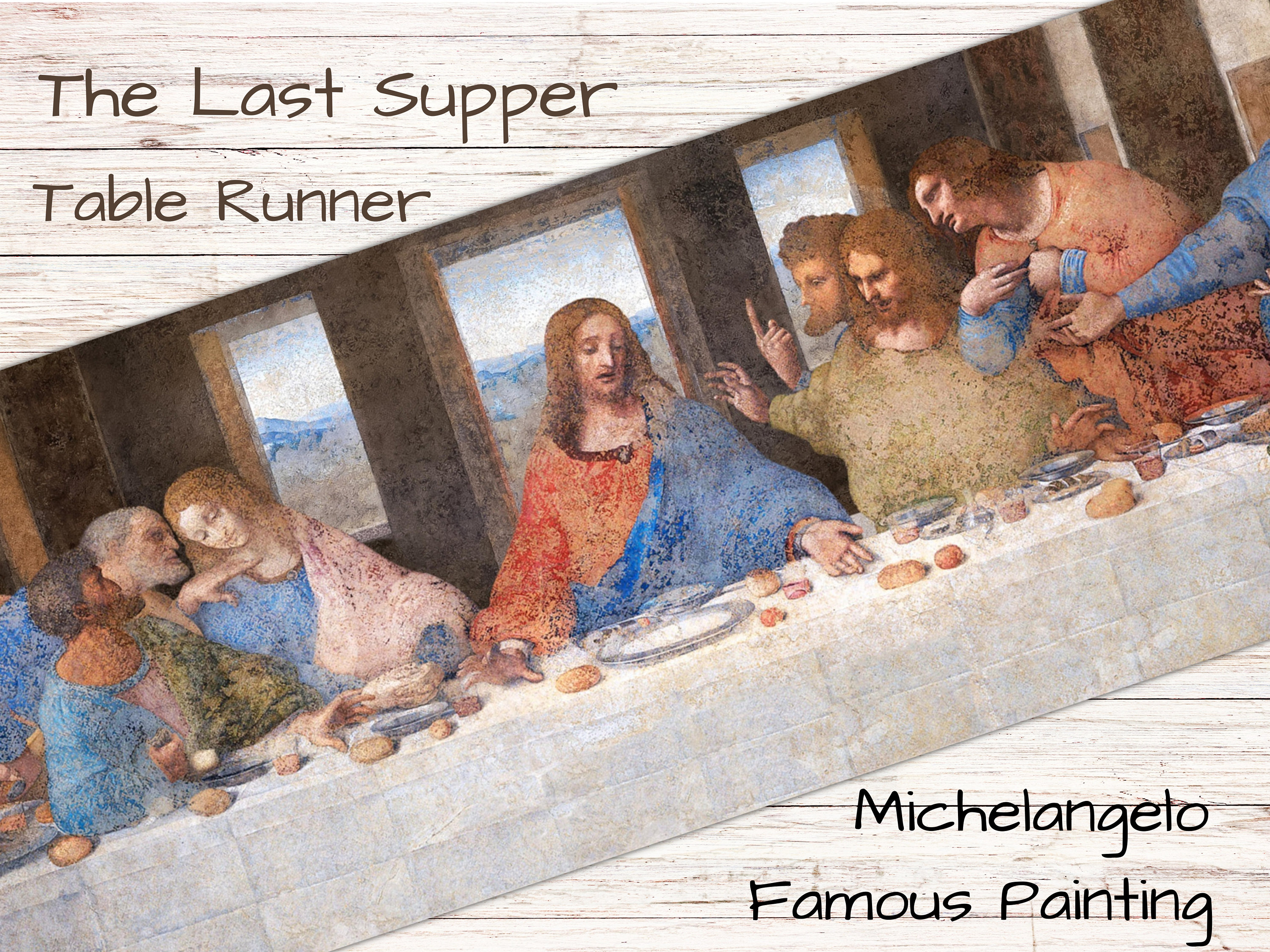 Michelangelo Table Runner the Last Supper Painting 72 or 90 - Etsy