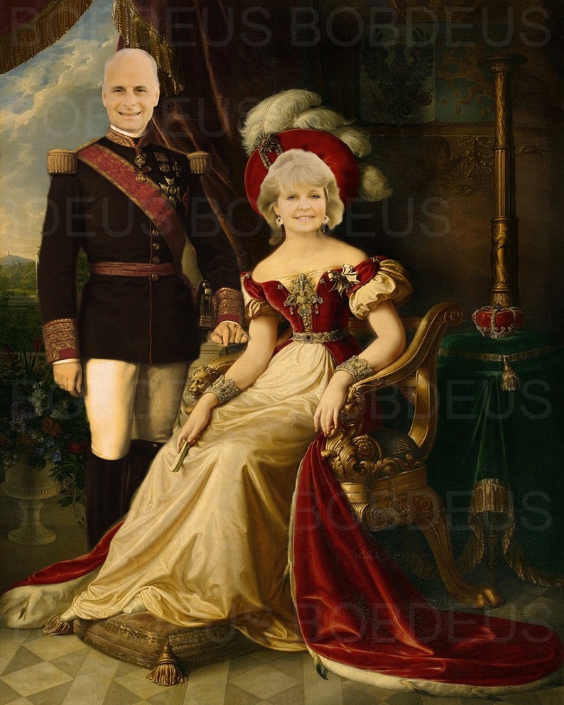 Custom Royal Portrait for Couple Personalized Historical - Etsy