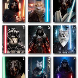 Custom Star Wars Pet Portrait, Luke Skywalker Dog Portrait, Star Wars ...