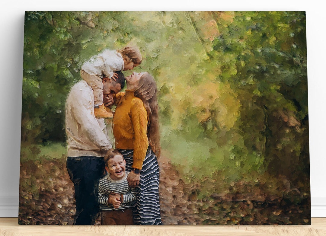Personalized Canvas Artwork for Couples and Families, Unique Oil ...
