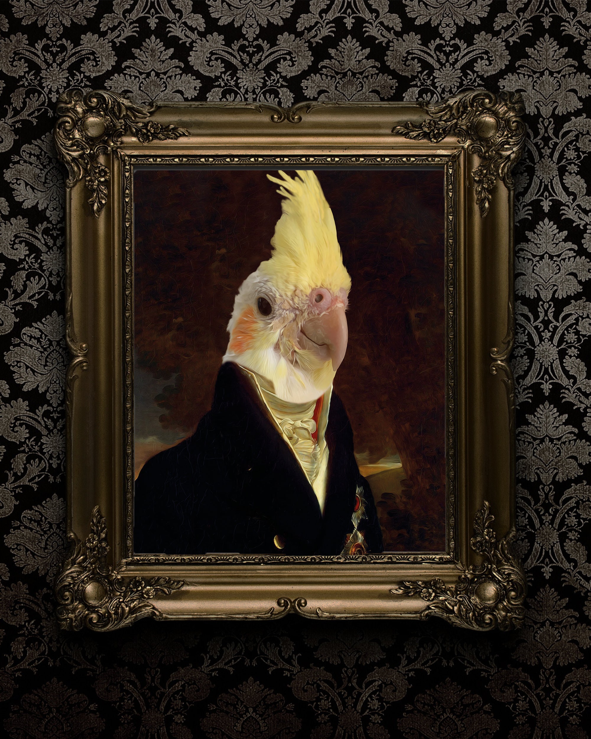 Custom Cockatiel Bird Portrait Royal Pet Portraitcustom - Etsy