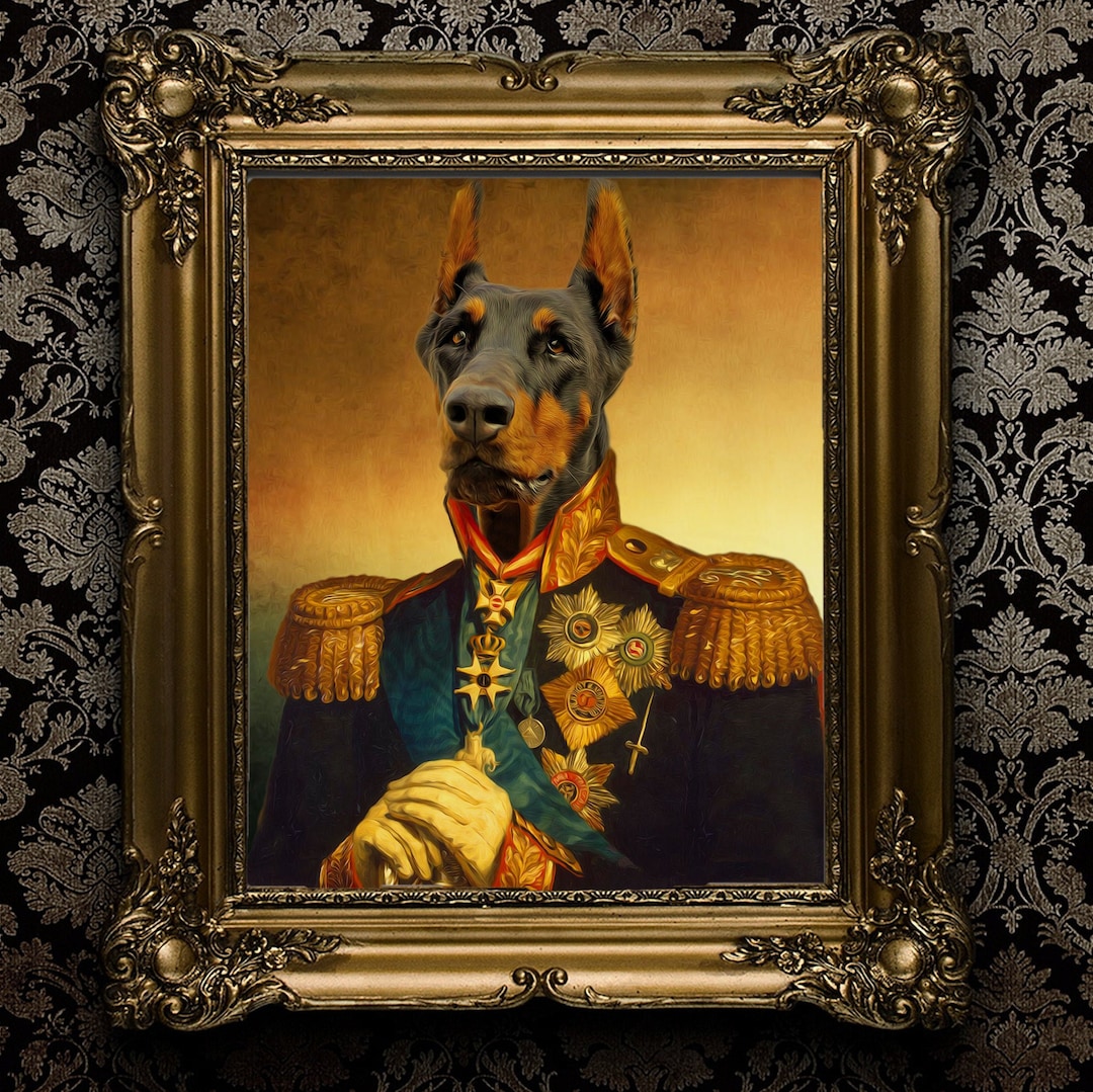 Admiral Dog Canvas,renaissance Dog Portrait,general Dog Portrait,custom ...