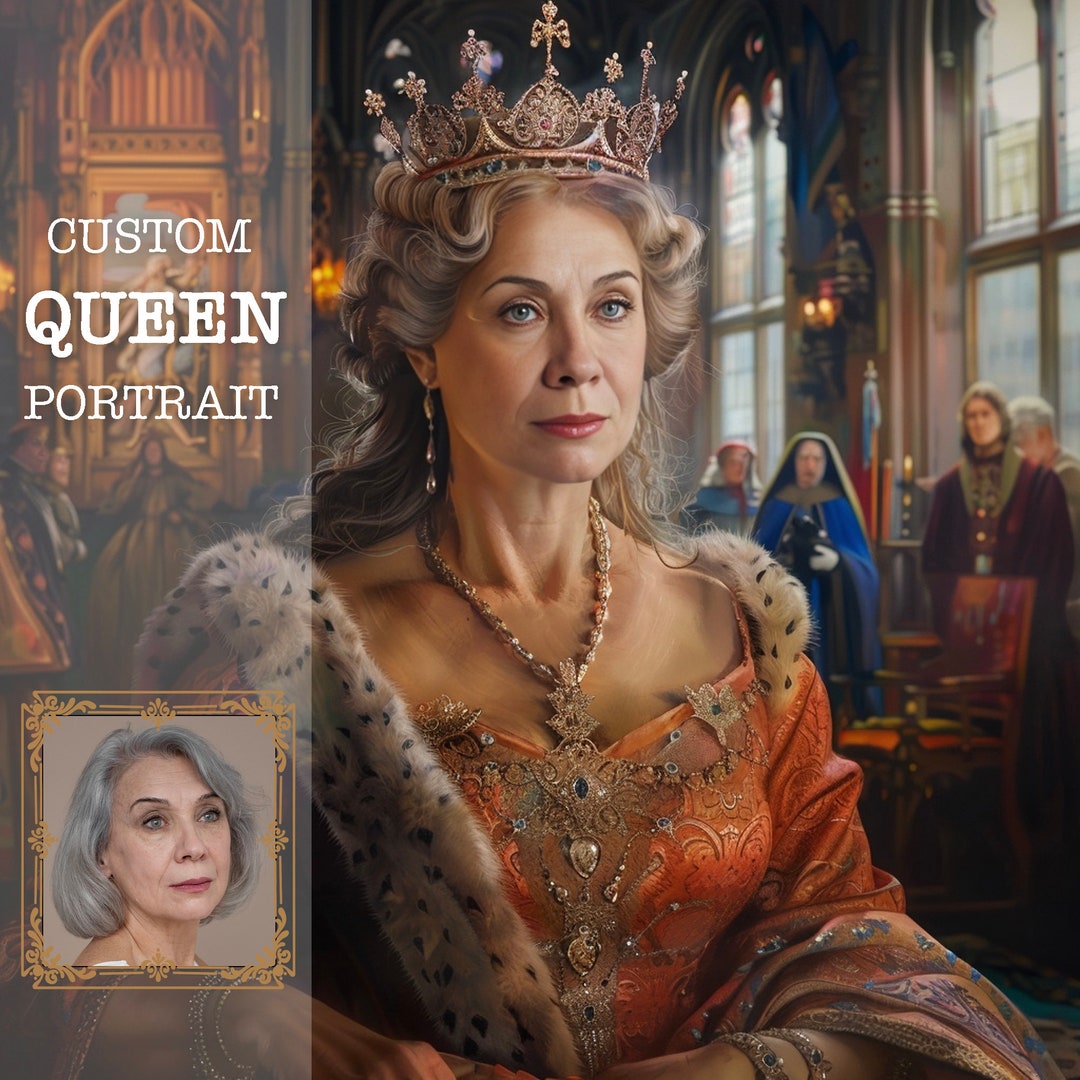 Personalized Queen Portrait, Custom Historical Royal Portraits, Custom ...